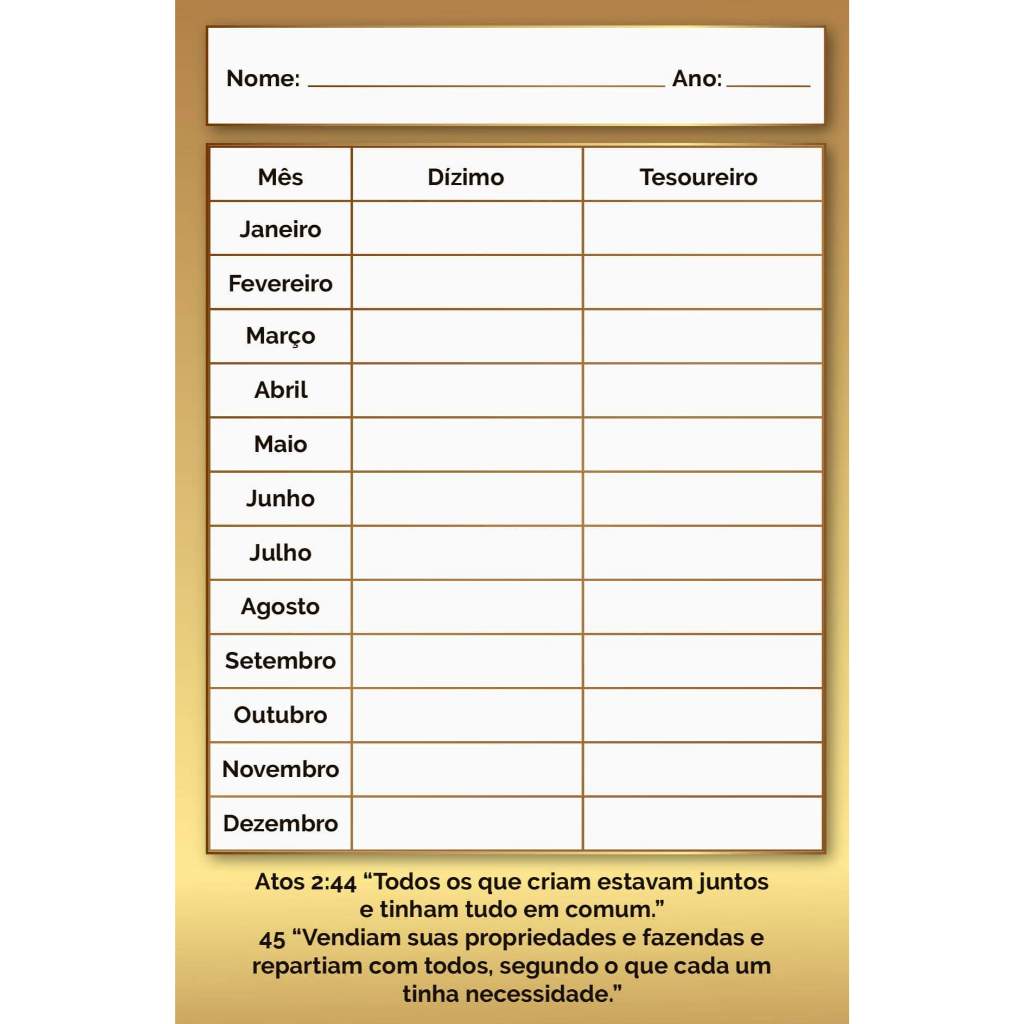 100 Cartão De Dízimo Personalizados | Shopee Brasil