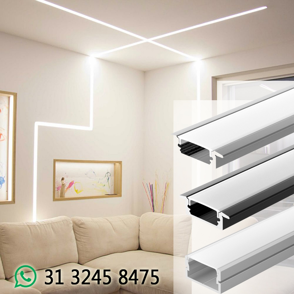 Perfil de LED Embutir 25X10 Barra Archi Alumínio Slim | Shopee Brasil