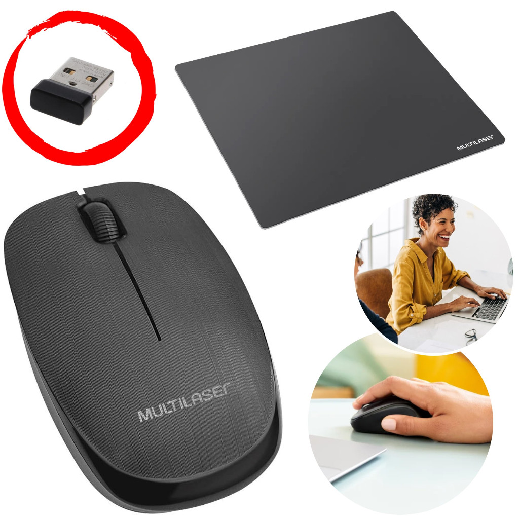 Kit Multilaser Mouse Sem Fio Com Mouse Pad Original Lacrado | Shopee Brasil