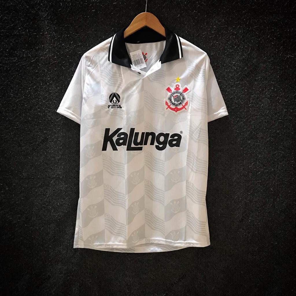 Camisa retrô Kalunga 1990 / Branca-Corinthians | Shopee Brasil