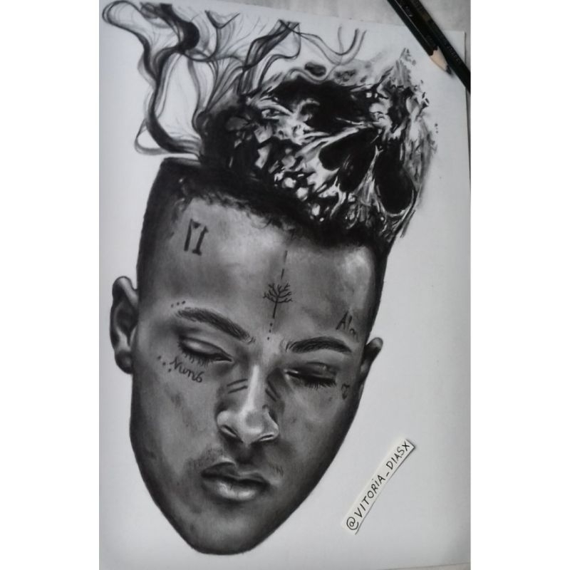 xxxtentacion desenho realista realistic drawing xxxtentacion | Shopee ...