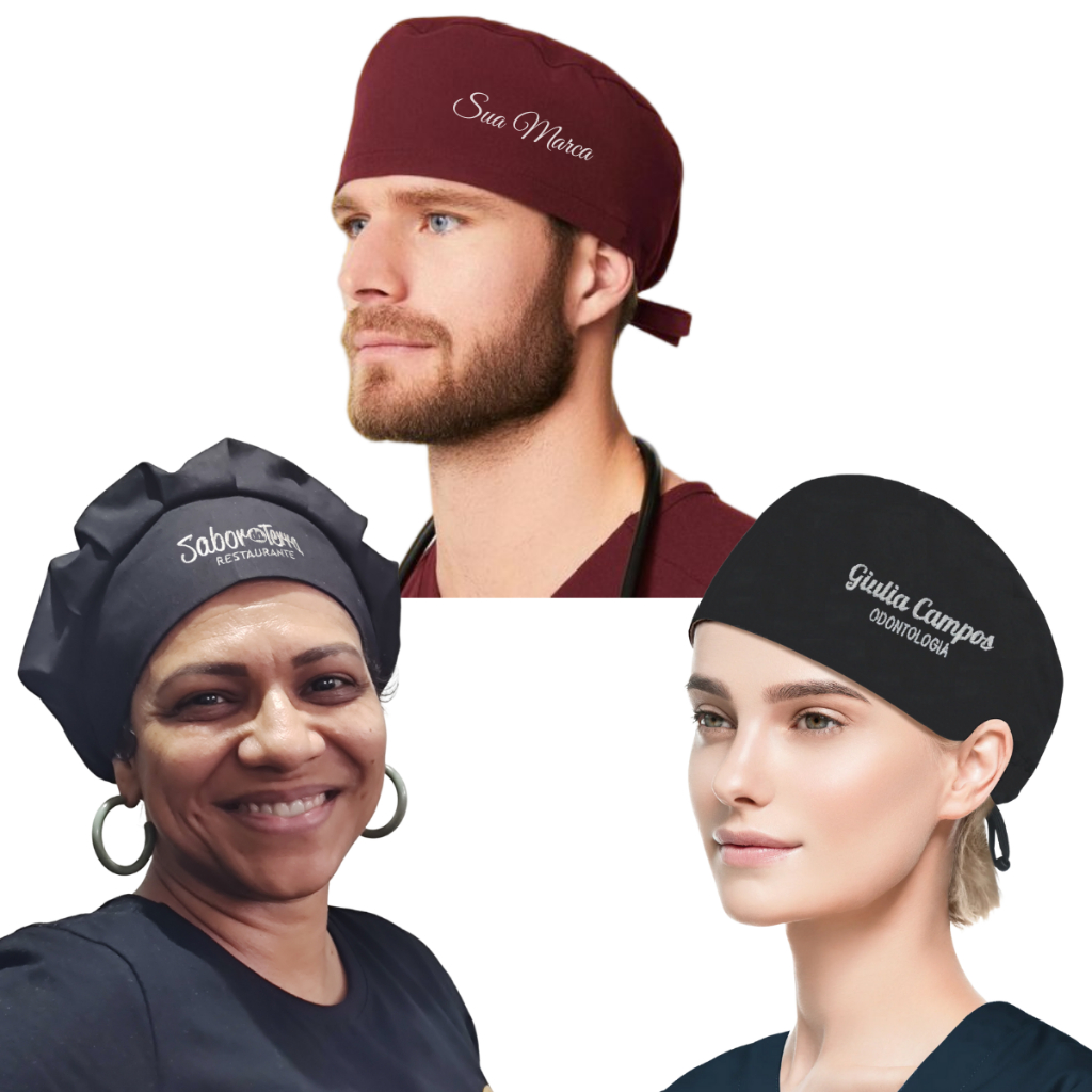 Touca Cirurgica Personalizada Gorro Bandana Bordado Clinicas Estéticas ...