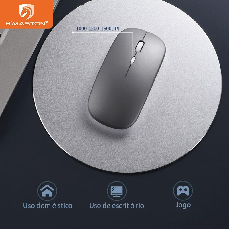 HMASTON E-1300PRO Mouse sem fio Bluetooth de modo duplo carregando ...