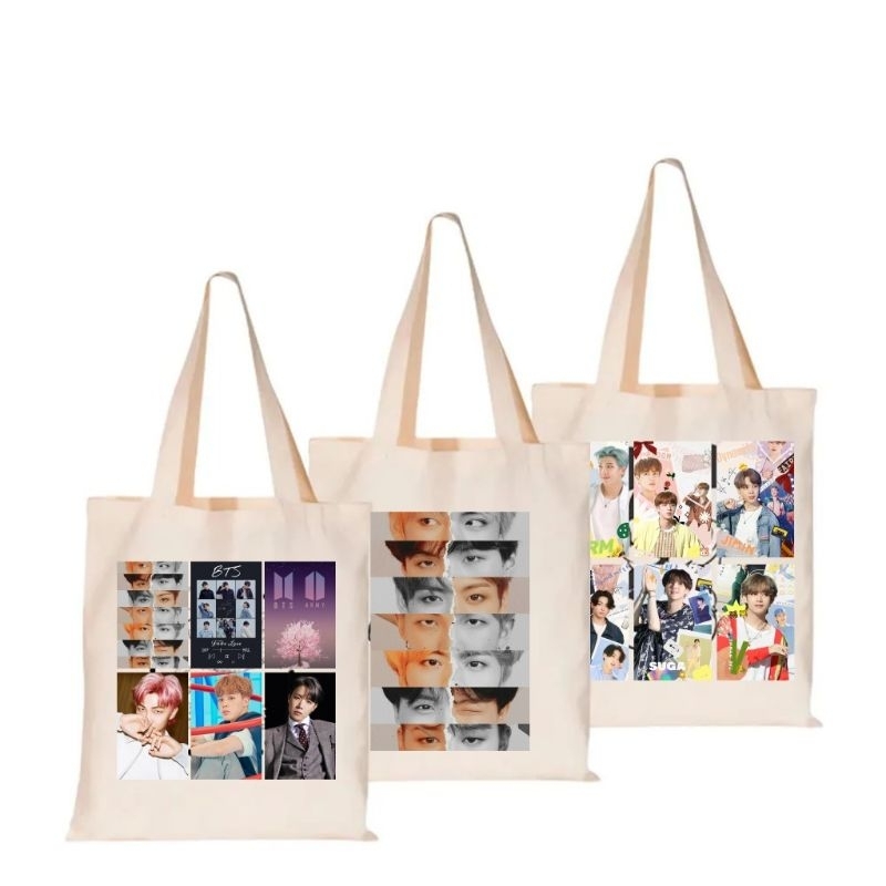 ECOBAGS ALGODÃO CRU 35X35CM K-POP BTS | Shopee Brasil