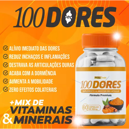 3 Pote 100 Dores - Suplemento Alimentar - Dores Articulares | Shopee Brasil