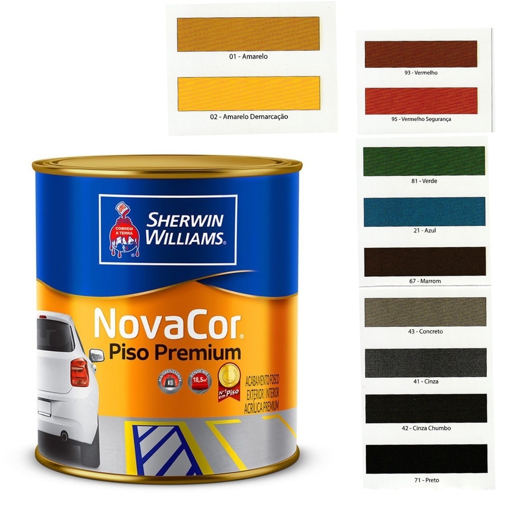 Tinta Piso Novacor Premium Cores 900ml | Shopee Brasil