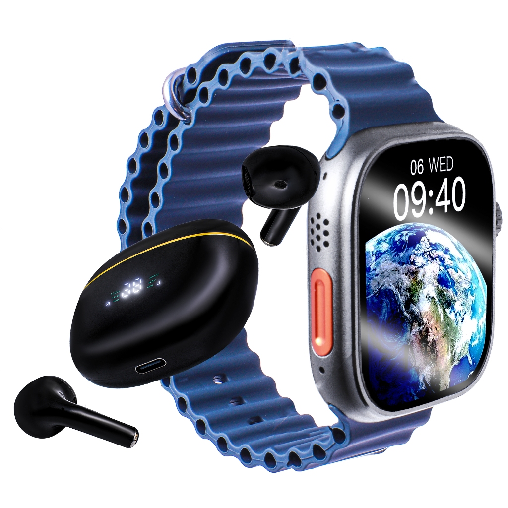 Smartwatch Relogio Digital Bluetooth Ultra 49mm NFC + Fone De Ouvido ...
