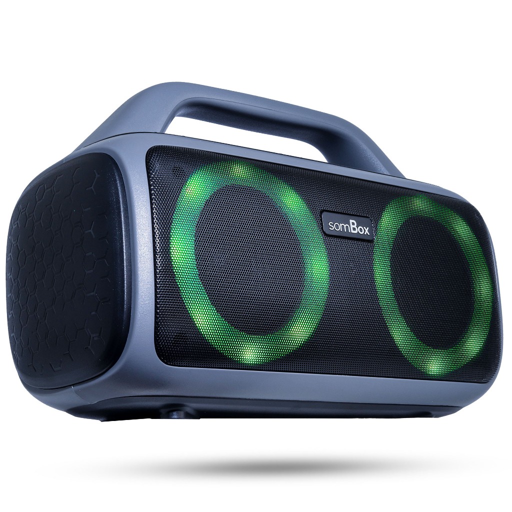 Caixa De Som Bluetooth Amplificada Alto Falante LEDs RGB USB Pendrive SD Radio Fm Aux P2 100W ...