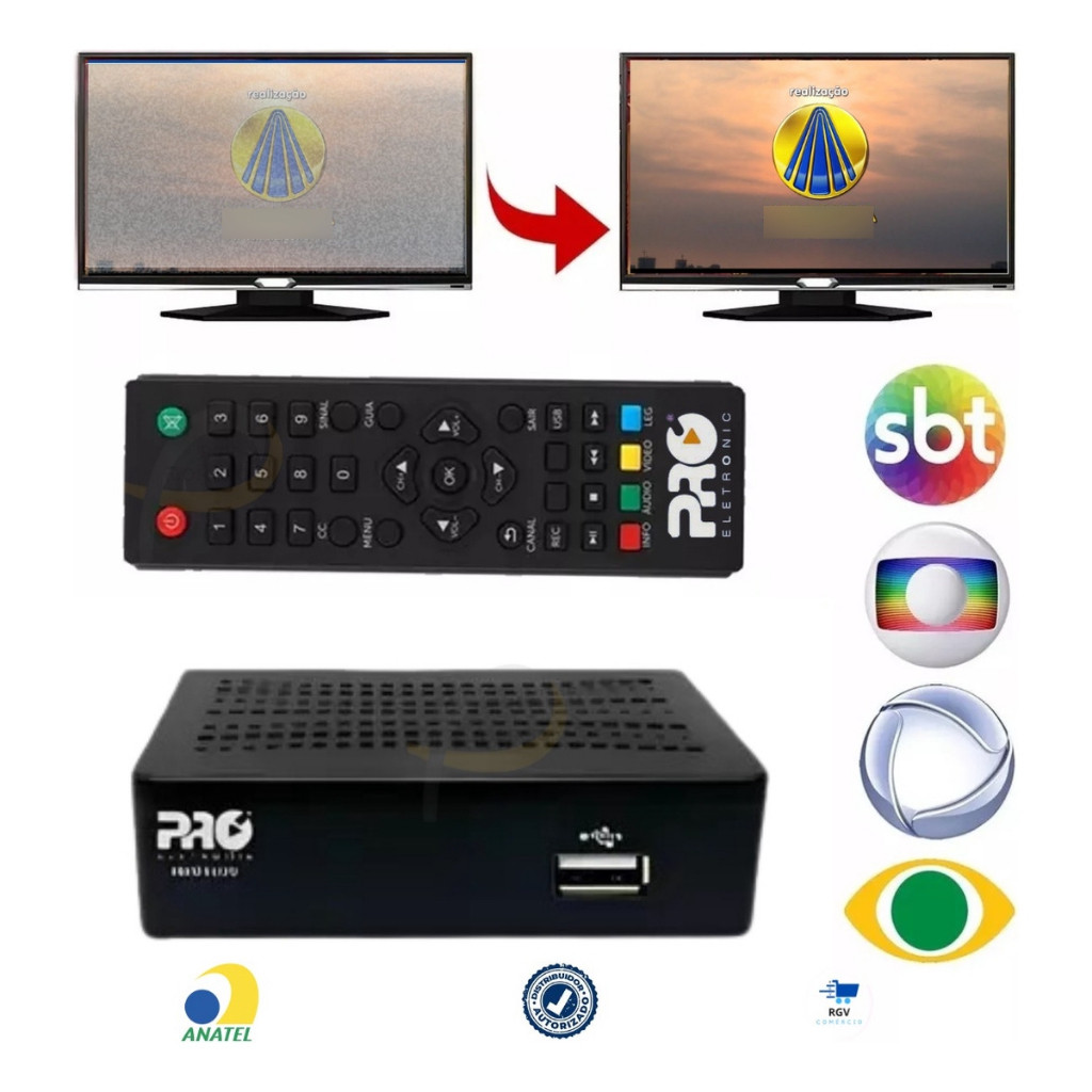 Conversor e Gravador Digital para Todas As TVs Antigas Tubo LCD/LED Pro ...
