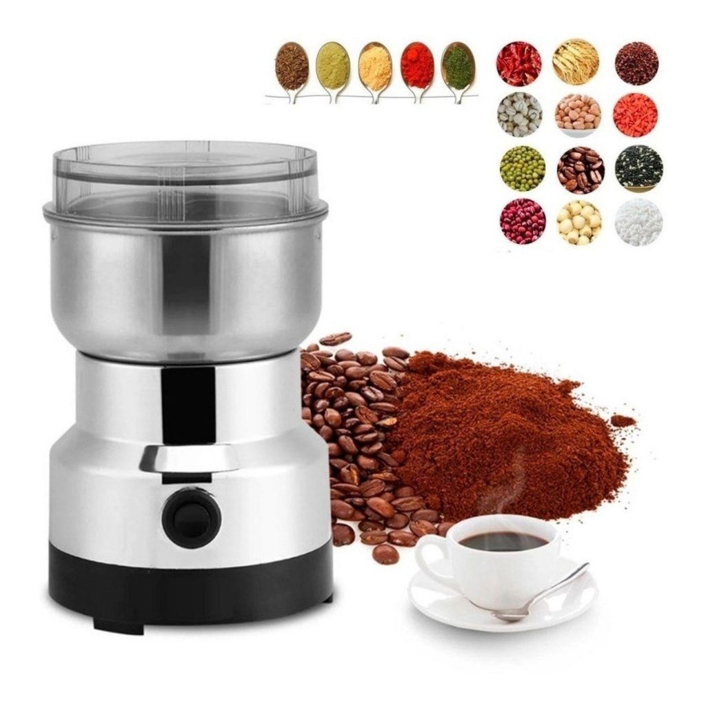 Moedor E Triturador De Café Grãos Sementes Elétrico Inox Portátil 110V ...