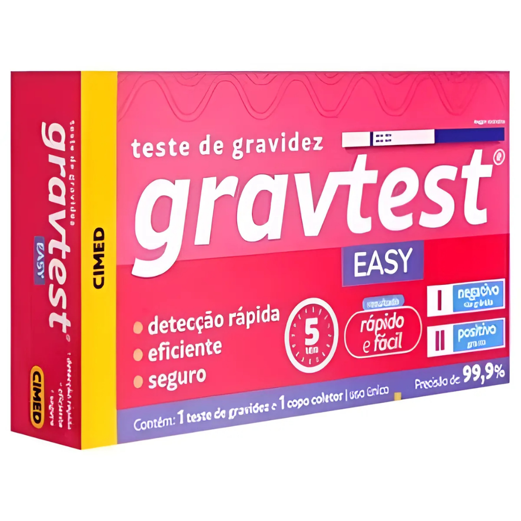 Teste de Gravidez Farmácia Caseiro Gravtest Rápido Resultado 5 Minutos ...