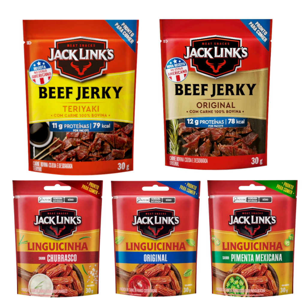 Kit 5 Beef E Linguiça Jerky Protein Snacks Carne Jack Links | Shopee Brasil