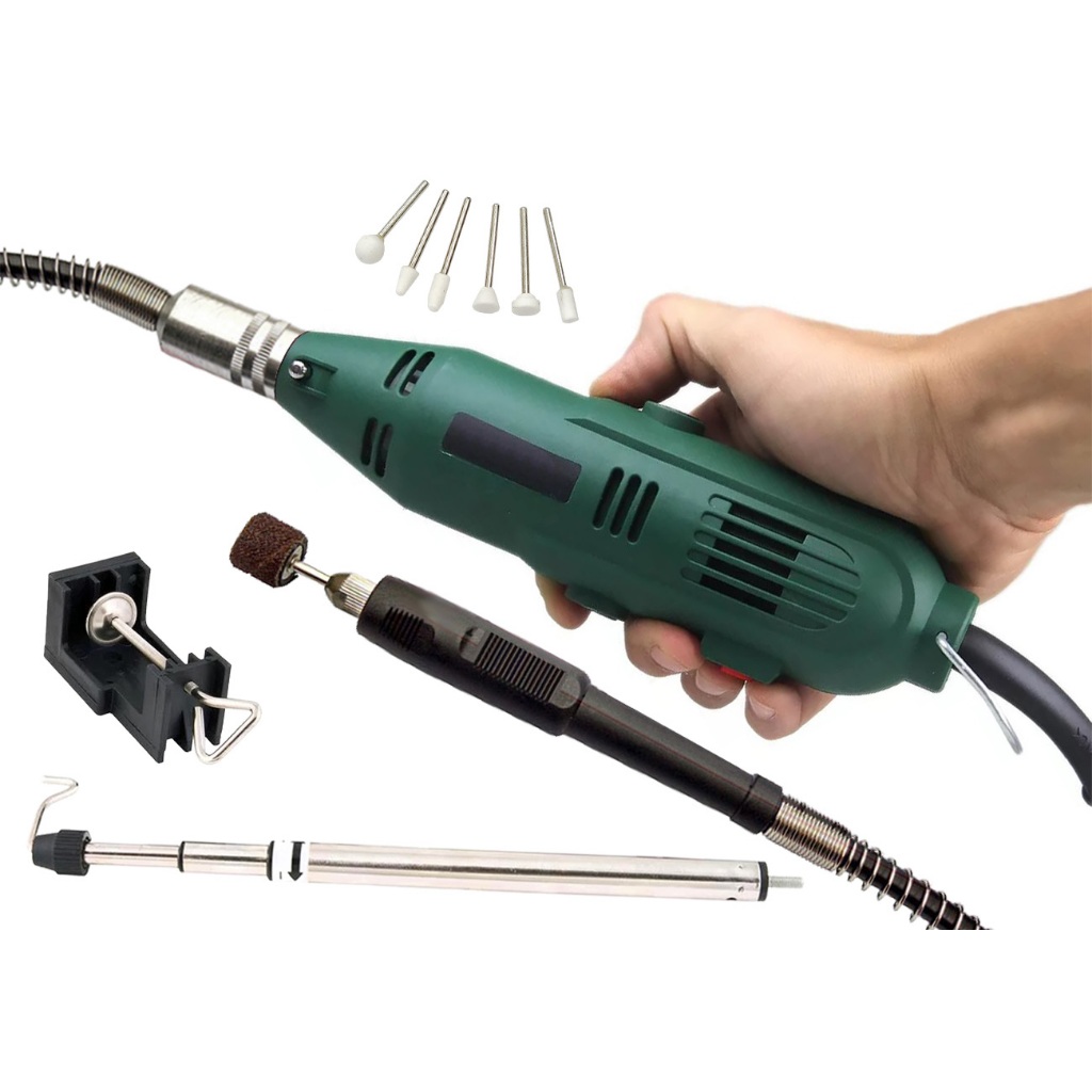 Micro Mini Retifica 110V 115W Com Eixo Flexível Artesanato Madeira ...