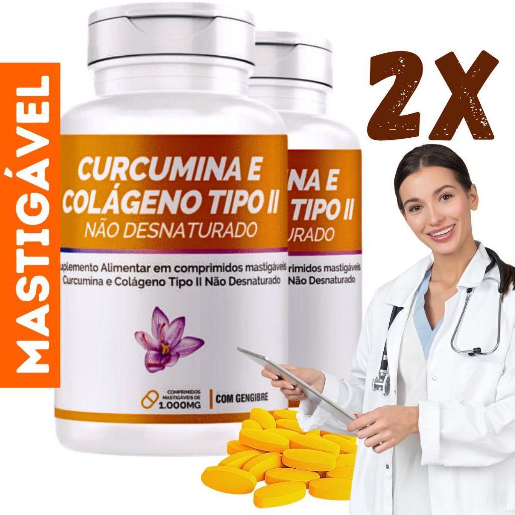 Suplemento de Cúrcuma, Colágeno Tipo 2 e Gengibre: Benefícios para ...