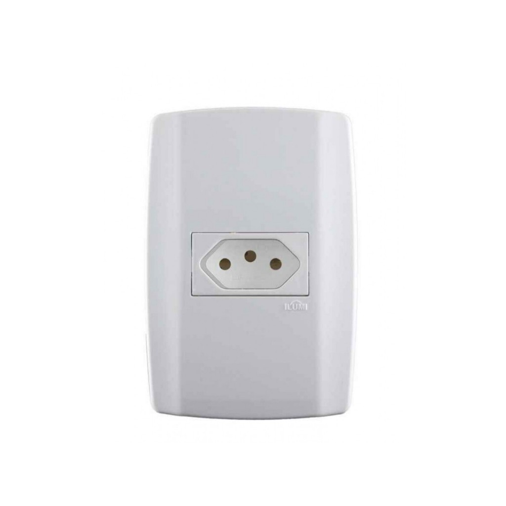 Tomada simples 20A Ilumi slim branco 4x2 1 tomada | Shopee Brasil