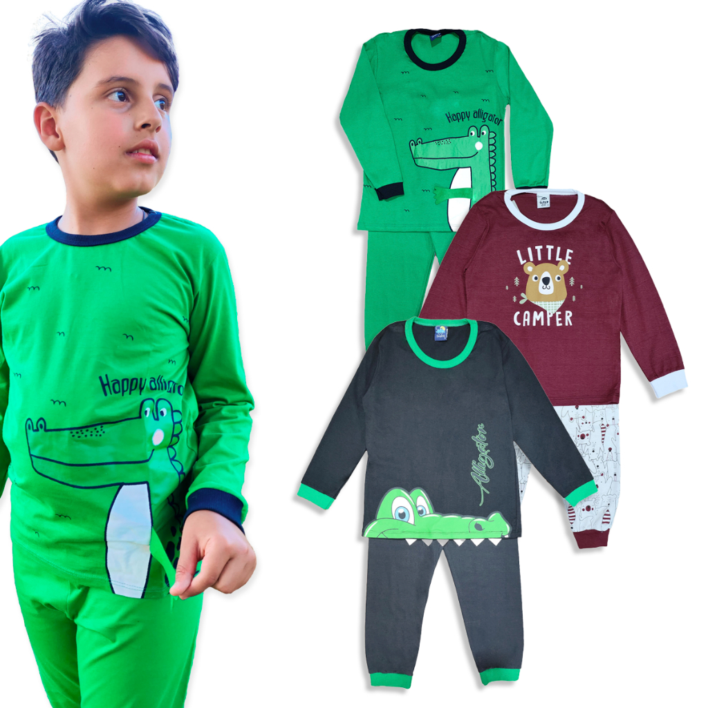 Kit 3 Pijamas Meninos Aconchegante Brilha No Escuro Diversão Aventura ...