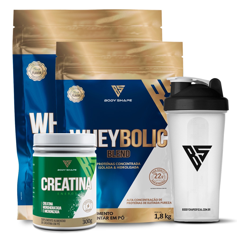 Kit 2x Whey Protein Isolado e Concentrado (WPC) 1,8kg + Creatina Micronizada e Monohidratada ...