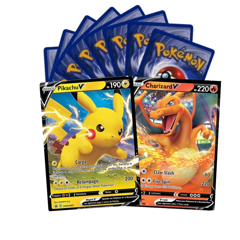 Carta Pokemon Ultra Rara Garantida 25 Cartas Brilhantes Original