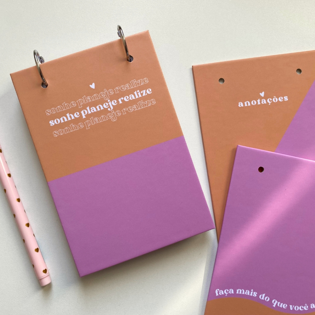 Bloco de notas capa dura argolado troca capas | Shopee Brasil