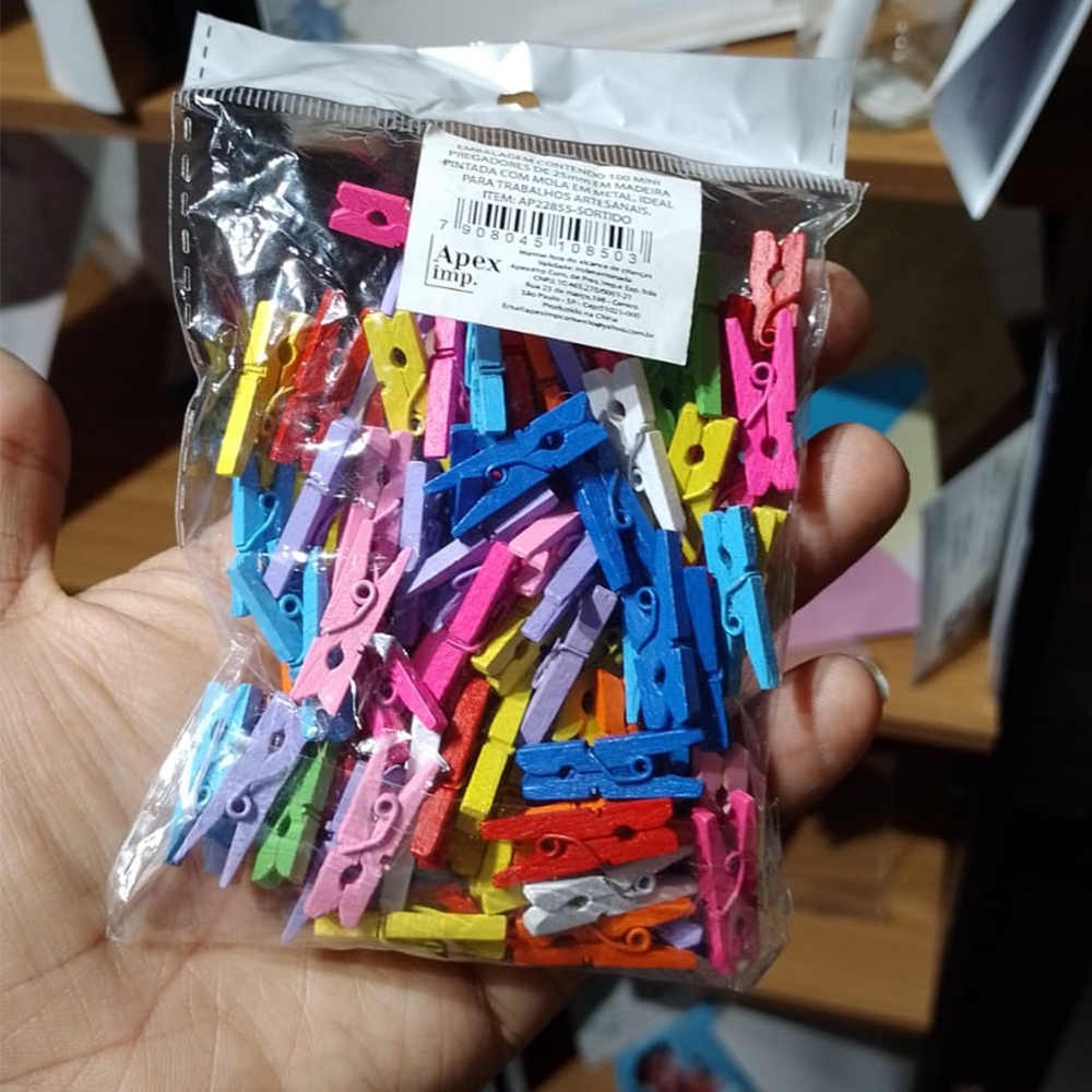 Kit Mini Prendedor para Drinks Pregador Madeira Coloridos Lembrancinha ...