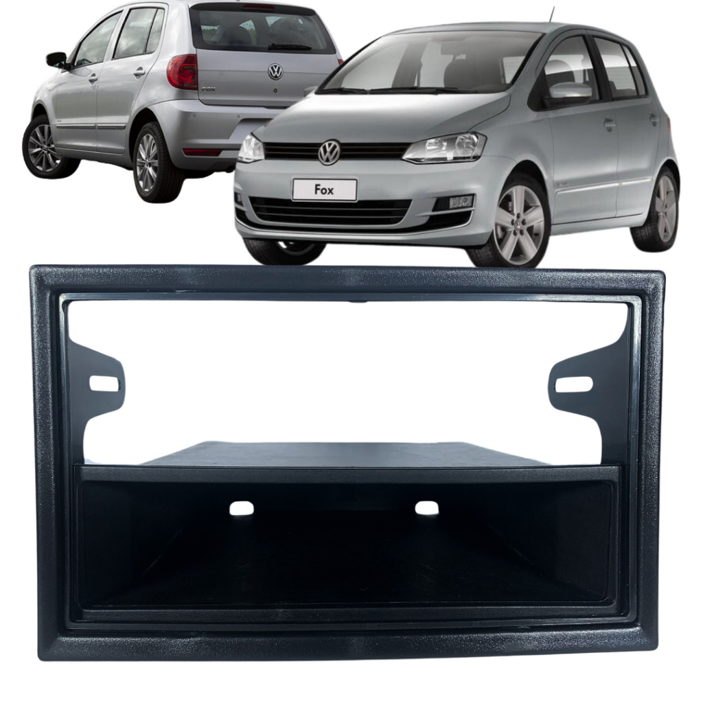 Moldura Painel Som 1 E 2 Din 7 Polegadas Volkswagen Fox 2010 2011 2012 ...