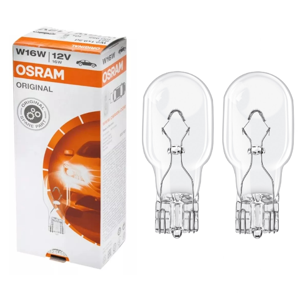 Par Lampada Original Osram 921 W16W 1 Polo 12V 16W Halógena Base Vidro Luz Ré Super Pingão 2 ...