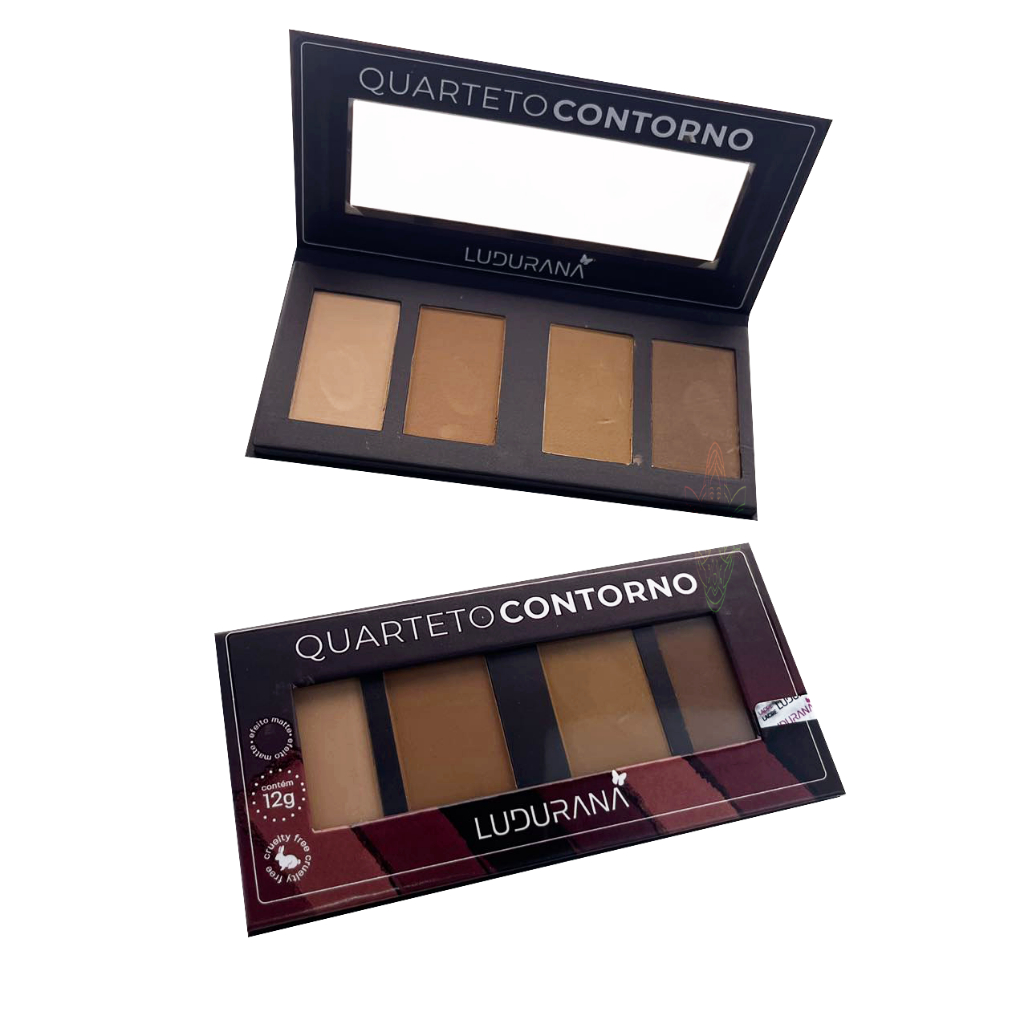 Paleta De Contorno Facial Quarteto Ludurana B00033 | Shopee Brasil