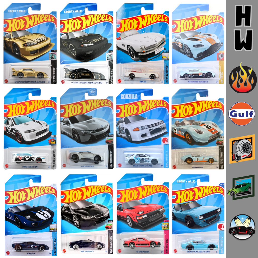 Hot Wheels Gulf Nissan Skyline Toyota Supra Bmw I8 Honda Civic Nissan ...
