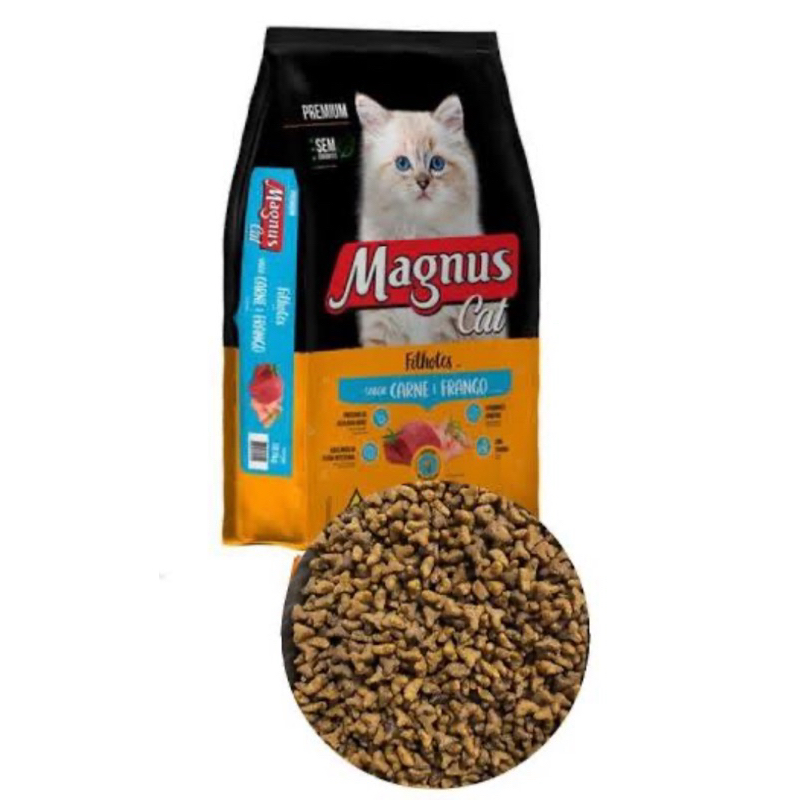 Magnus Cat Filhotes 5kg A Granel Racão para Gatos Sabor Carne e Frango ...