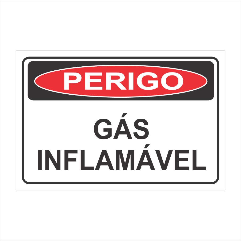 Placa Perigo Gás Inflamável Placa De Sinalização 30x20cm | Shopee Brasil