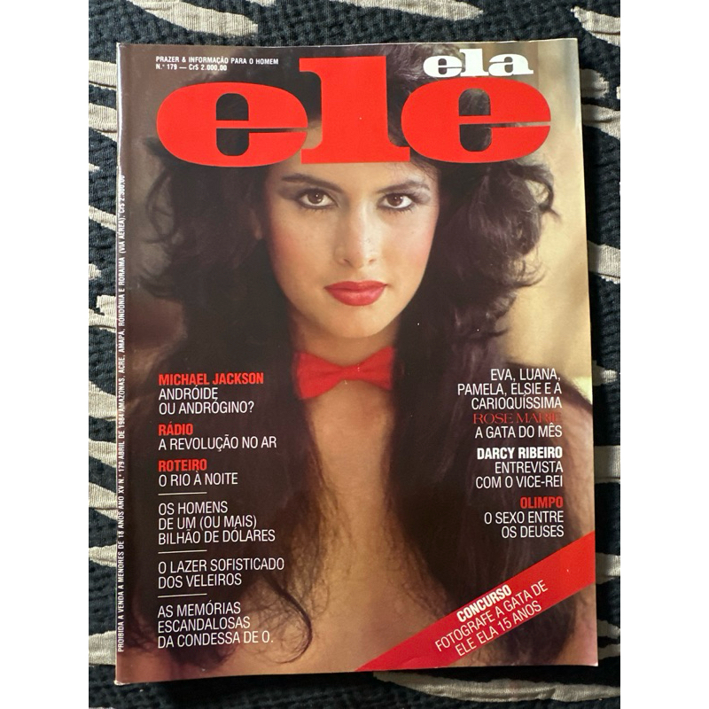 Revista Ele Ela 179 Ano 84 com poster Eva Rose Marie Luana Elsie Michael Jackson Pamela Xuxa ...