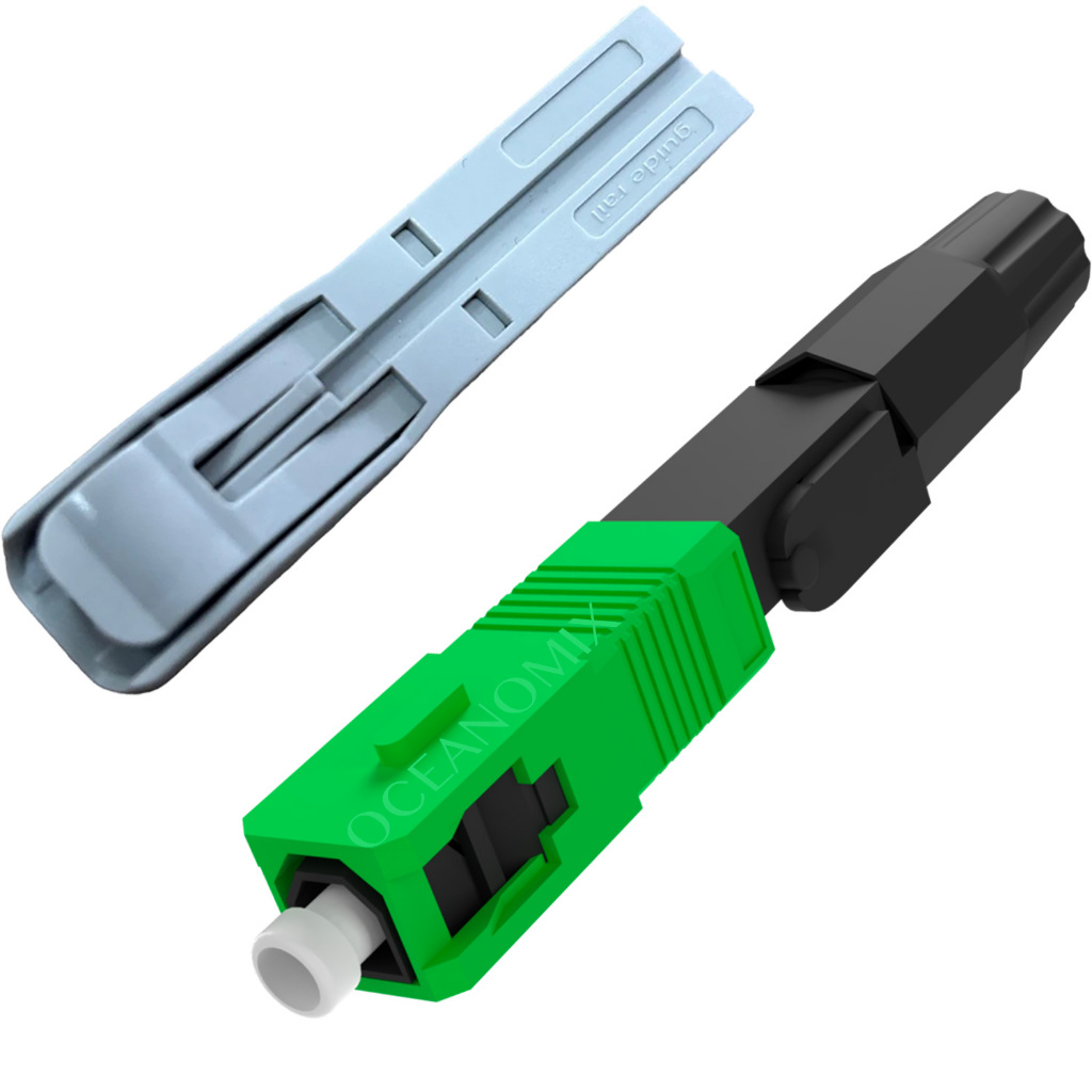 10 Pçs Conector Fast Rápido Ftth Sc Apc Verde Reutilizável C/GABARITO ...