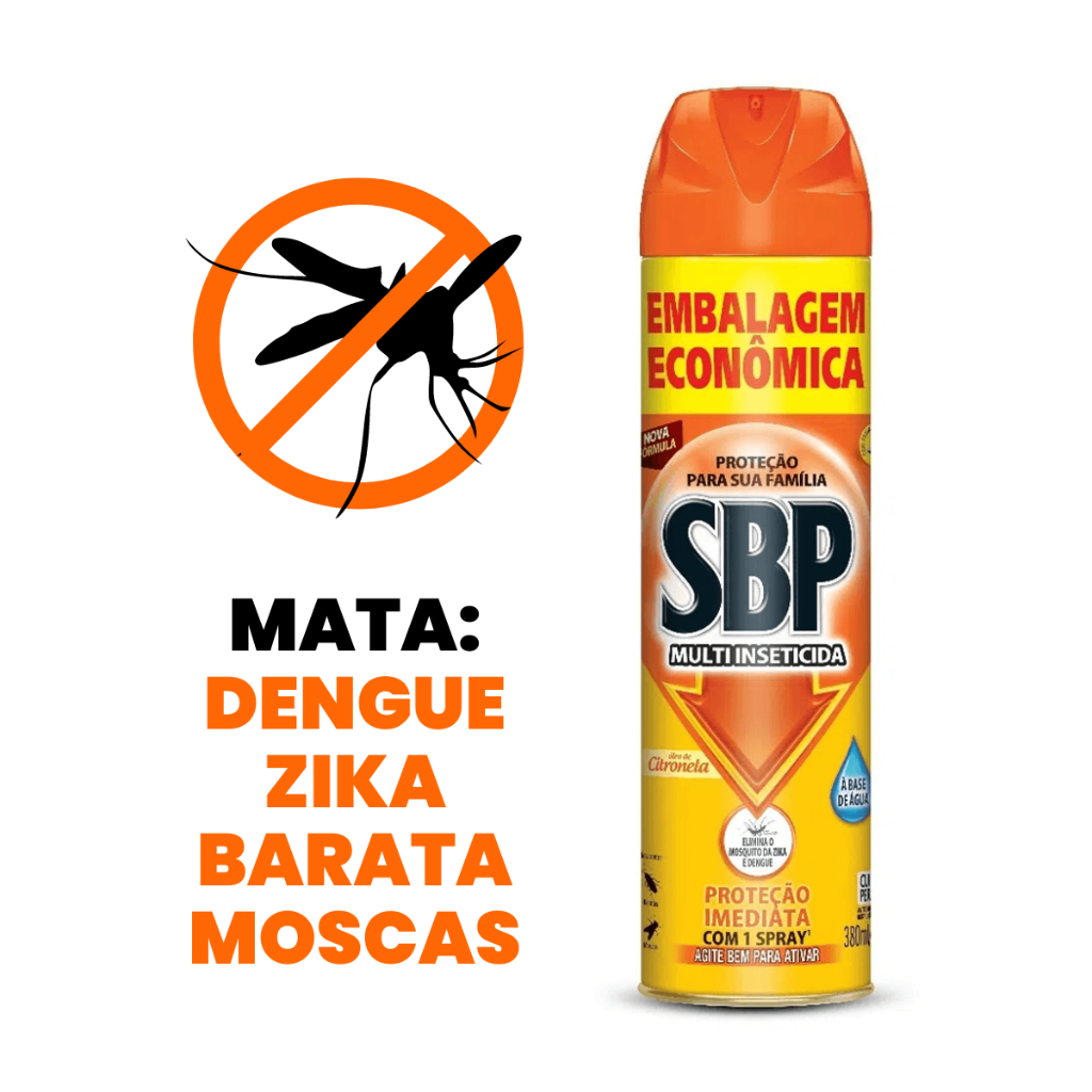 Multi Inseticida Aerossol SBP com Óleo de Citronela Mata Barata Dengue ...