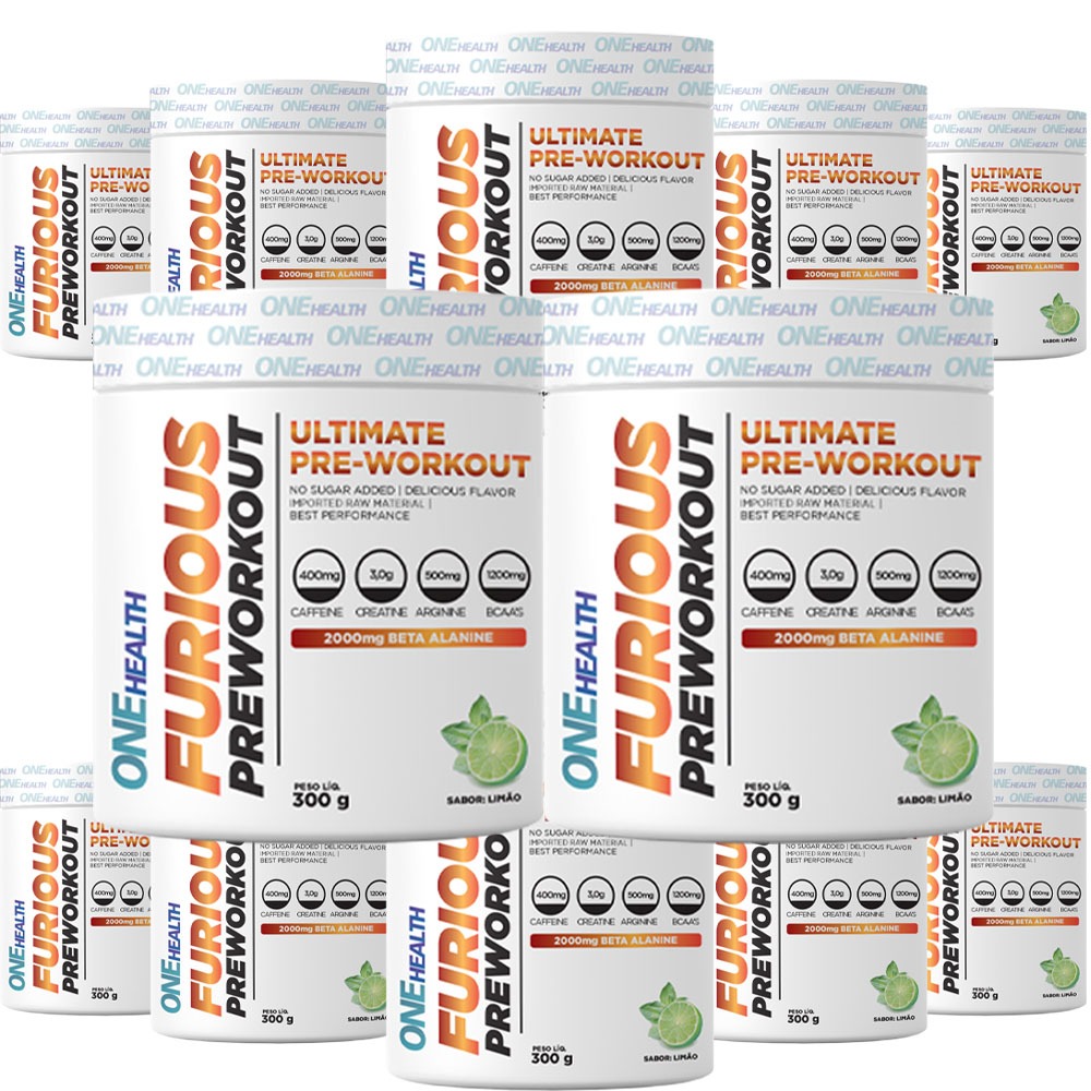 Pré Treino Furious com Creatina, Beta Alanina e Cafeína caixa com 12 ...