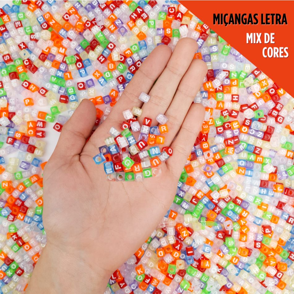 Miçanga - Mod: Letra-08 Mix de Cores C/500 gramas NYBC | Shopee Brasil