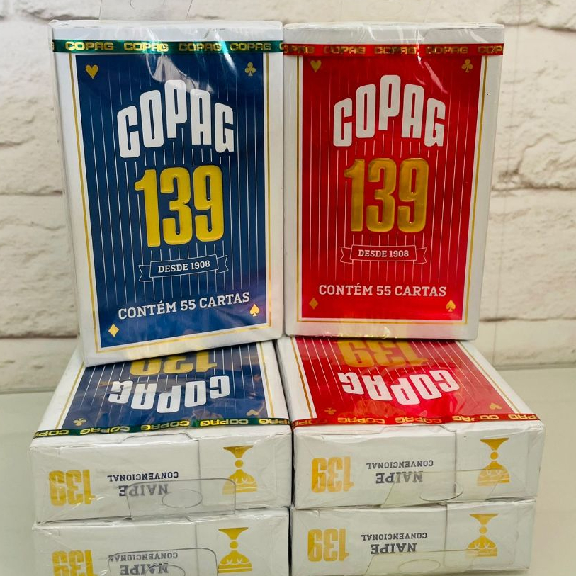 Baralho Copag 139 Original Cartas Naipe Convencional Ou Grande Vermelho ou Azul 55 Cartas Jogos ...