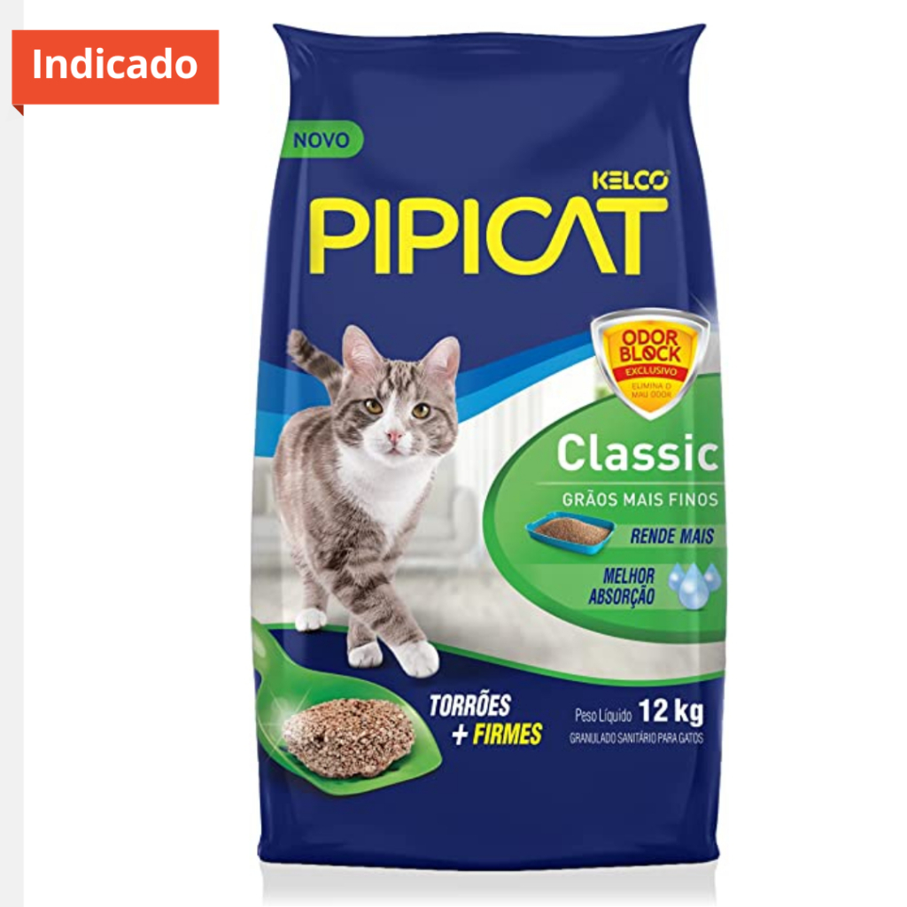Areia Higiênica Pipicat Classic Grãos Mais Finos 12 kg | Shopee Brasil