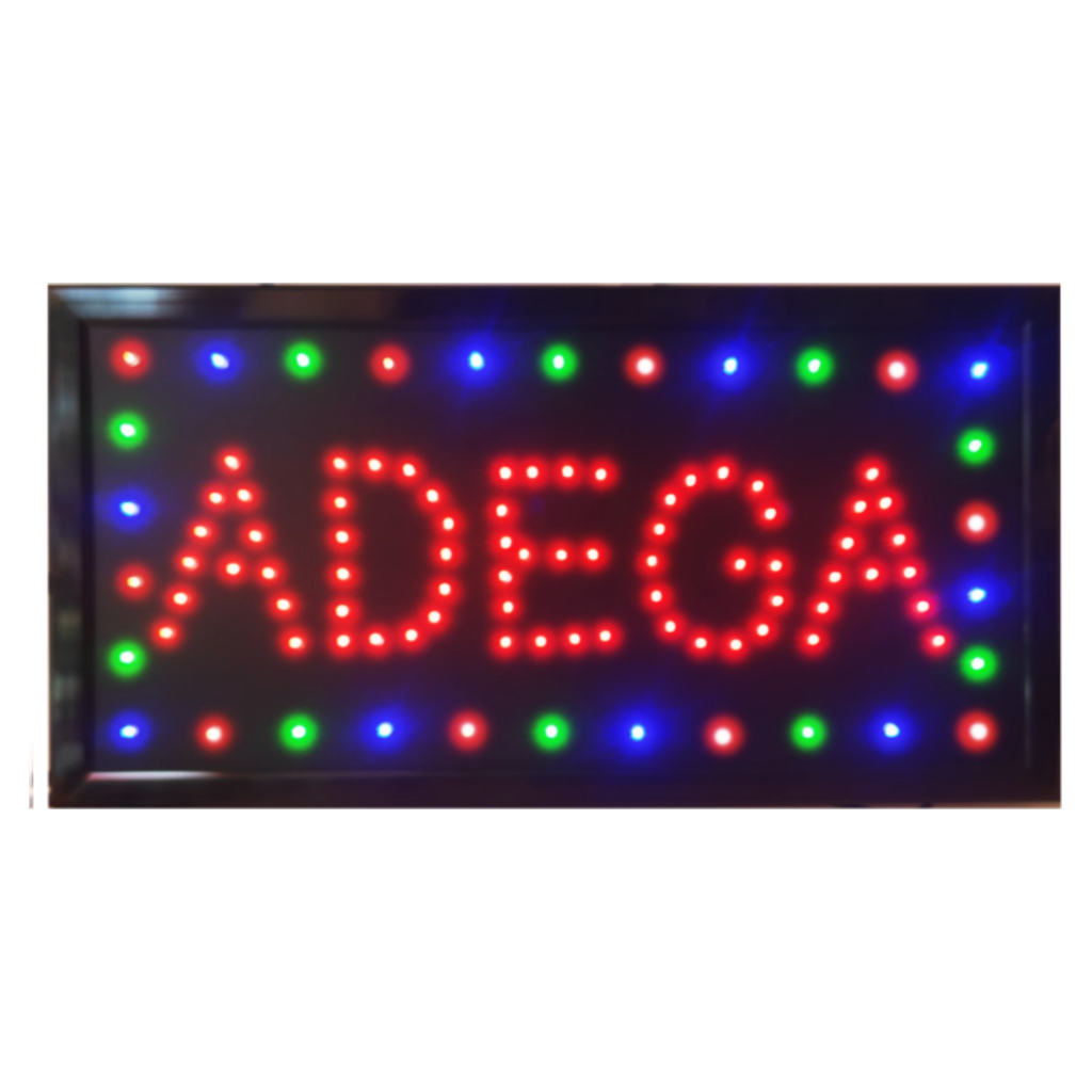 PLACA PAINEL LETREIRO DE LED LUMINOSO EM ESCRITA ADEGA (110V E 220V ...