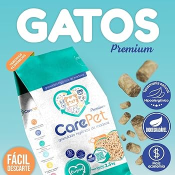 2,5Kg Granulado Higiênico de Madeira Premium CarePet 2,5Kg( Na ...