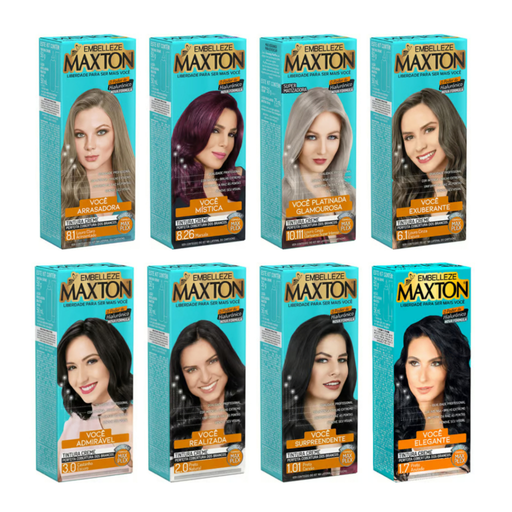 Tinta de Cabelo Maxton - kit com 2 caixas - Escolha a tonalidade ...