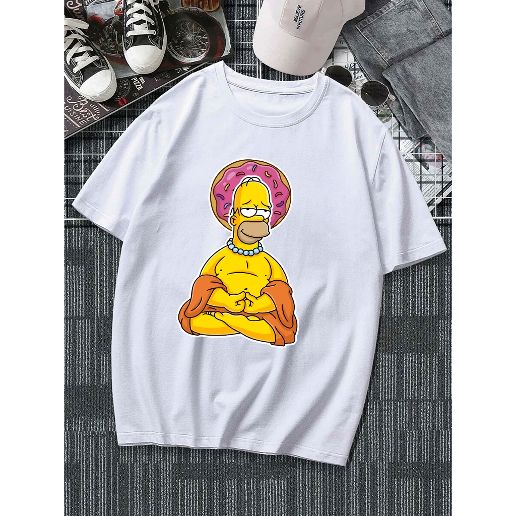 Camiseta Estampada Simpsons Homer Zen 100% Algodão | Shopee Brasil