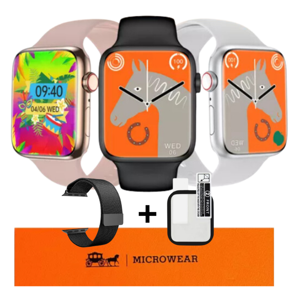 Relógio Smartwatch W59 Pro Mini Series 9 Pulseira Metal Milanese Película Pulsos Finos Tam 41mm ...