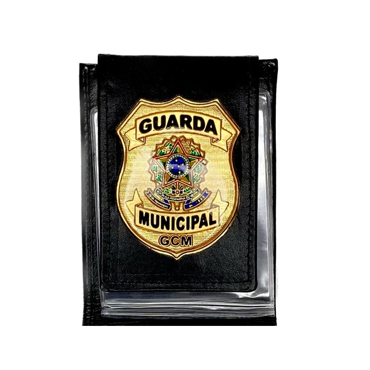 Carteira Guarda Civil Municipal com Brasão - Couro | Shopee Brasil