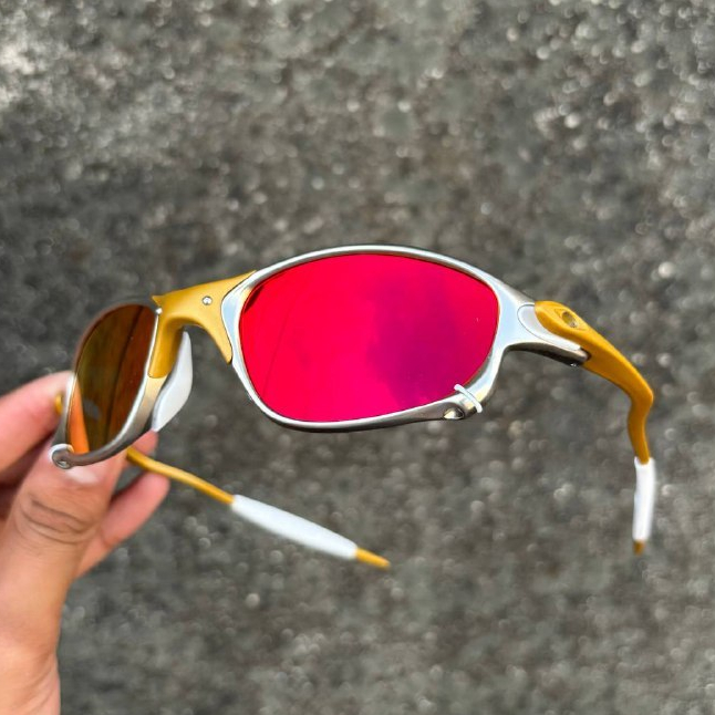 Óculos de sol double-x estilo juliet x-metal lentes ruby polarizadas ...