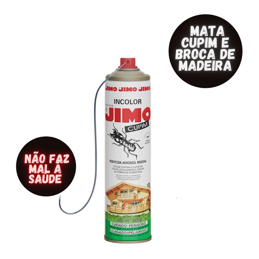 Mata Cupim Jimo Cupin Aerosol Spray 400ml Com Bico Aplicador | Shopee ...