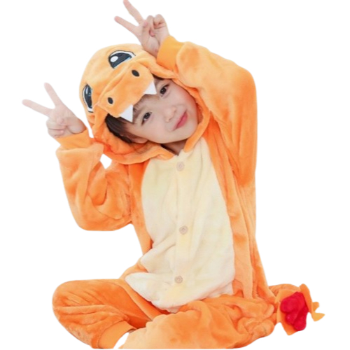 Pijama Infantil Pokémon Charmander Kigurumi Cosplay Macacão Fantasia ...