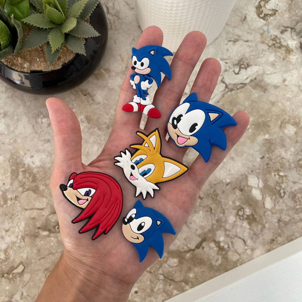 Kit 5 Pins/Broches Para Crocs Babuche Emborrachados Jibbitz Sonic ...