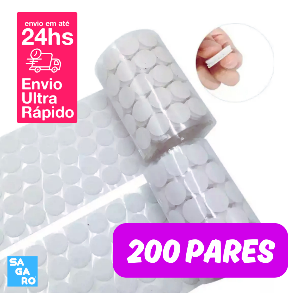 Fecho De Contato Autocolante Bolinha 1,5cm 15MM 200pares Premium ...