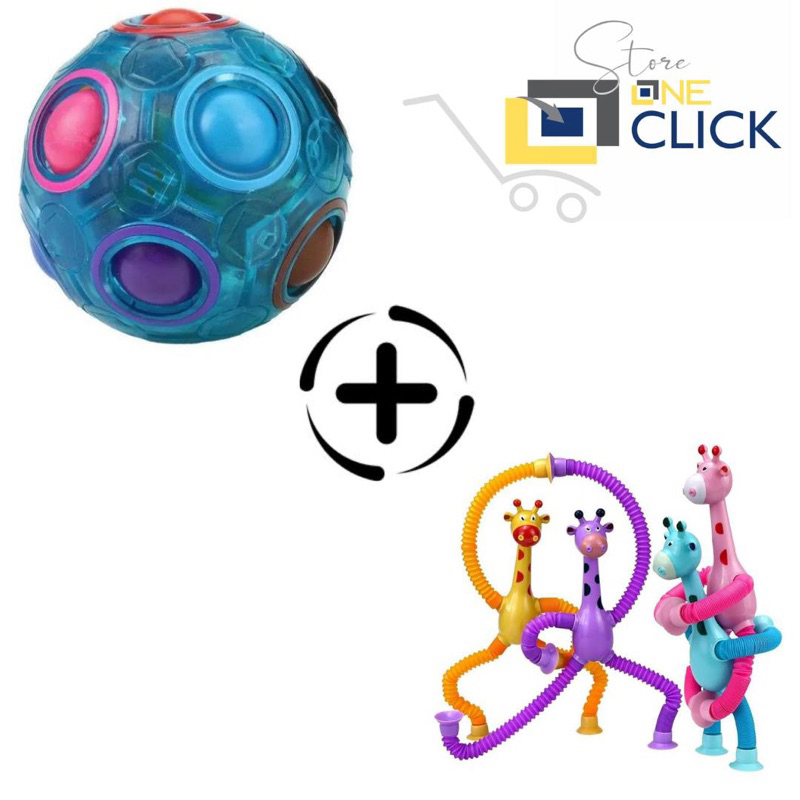 kit de Bola Mágica Anti Stress Cubo Mágico Fidget Toy com girafa sem ...