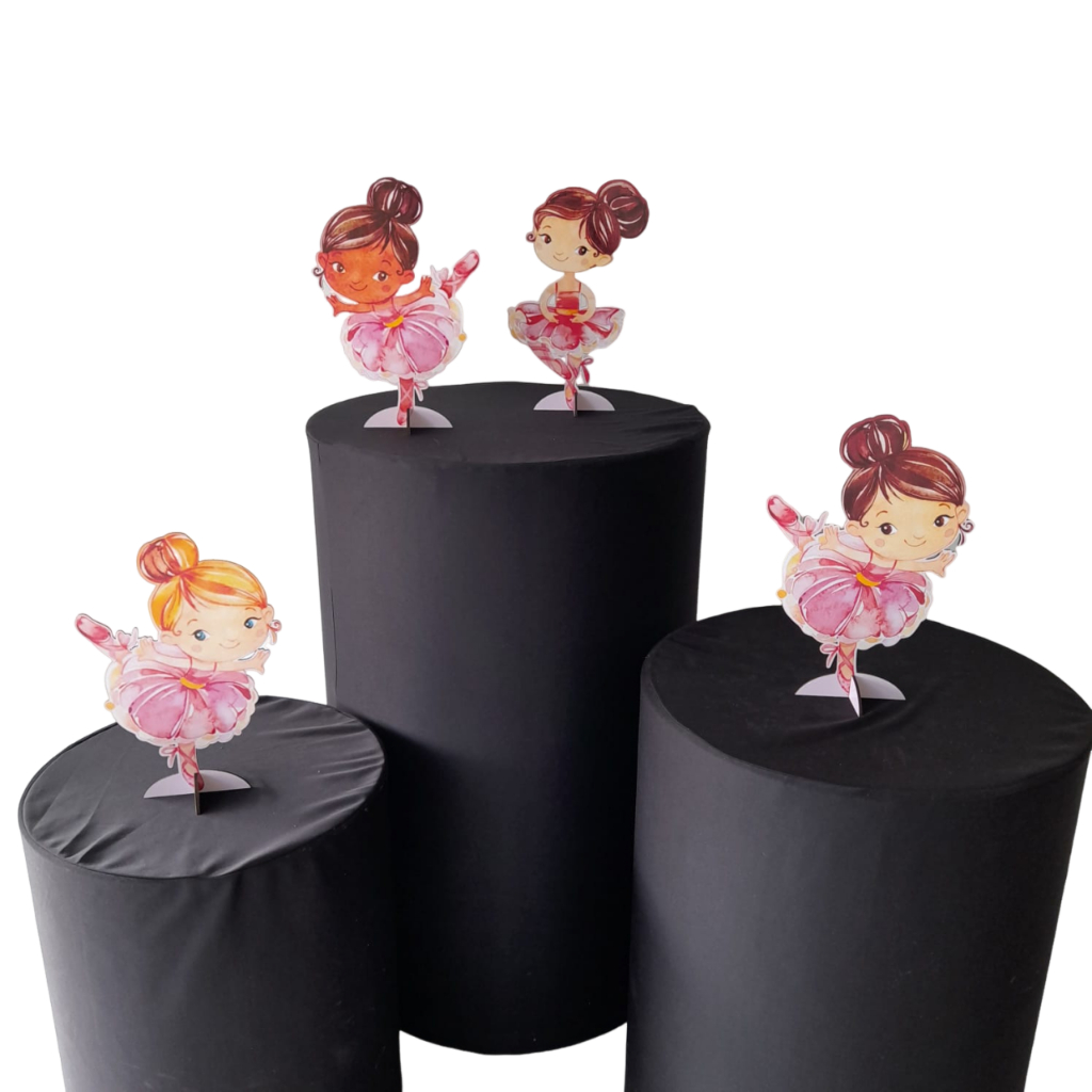 Kit Festa Bailarina Aquarela 4 Display de 30cm Totens para Decoração de ...
